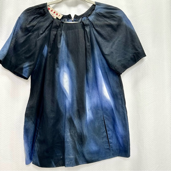 Marni | Tops | Marni Blue Tie Dye Blouse Short Sleeves | Poshmark